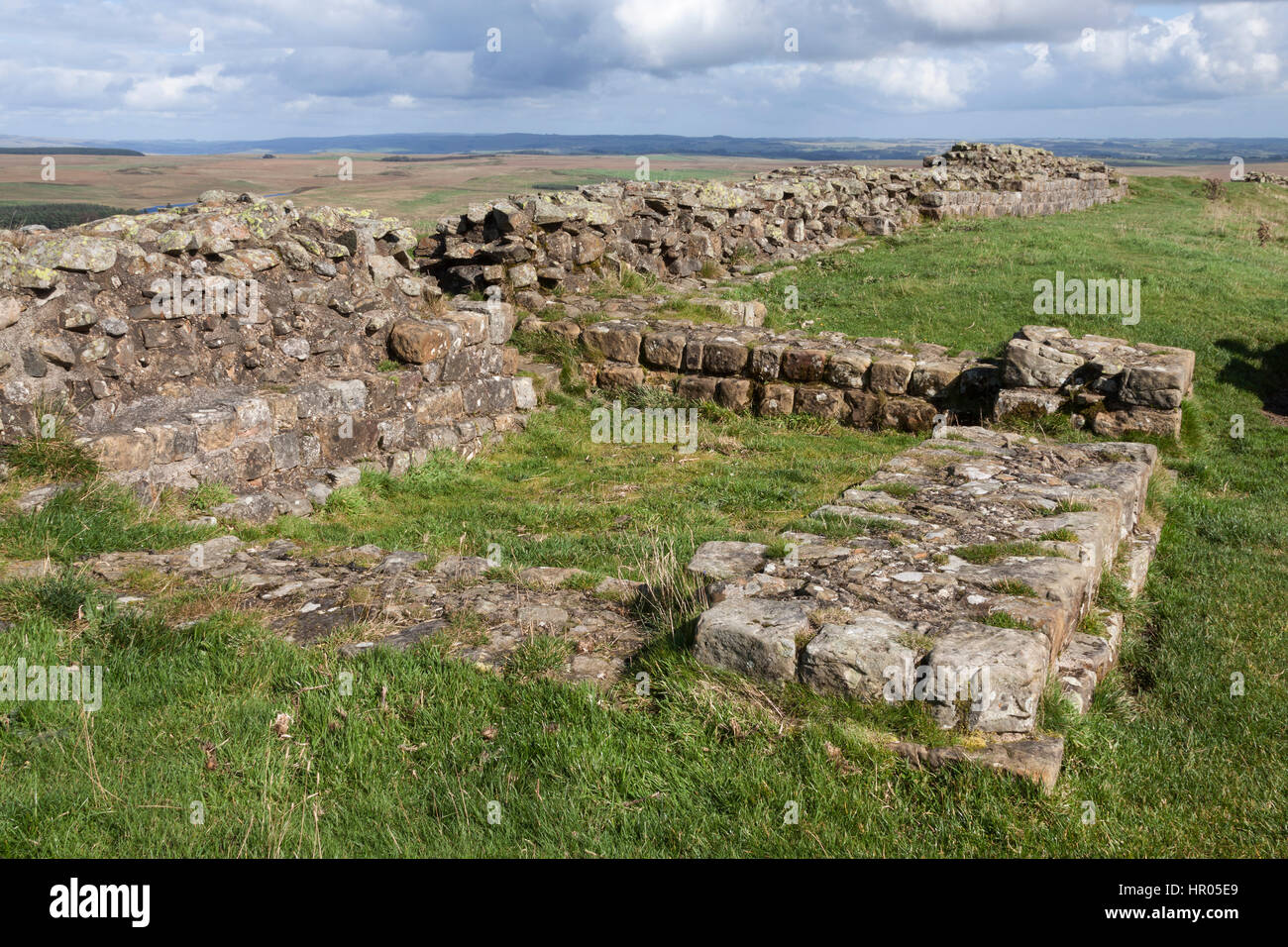 Hadrian's Wall: turret 35A on Sewingshields Crags, looking east Stock ...