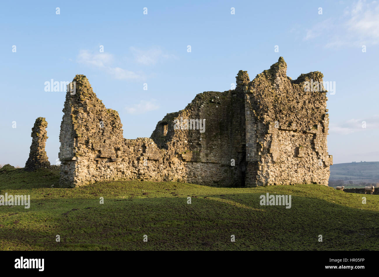 Bewcastle Castle, Cumbria, England - remains of the the west curtain ...