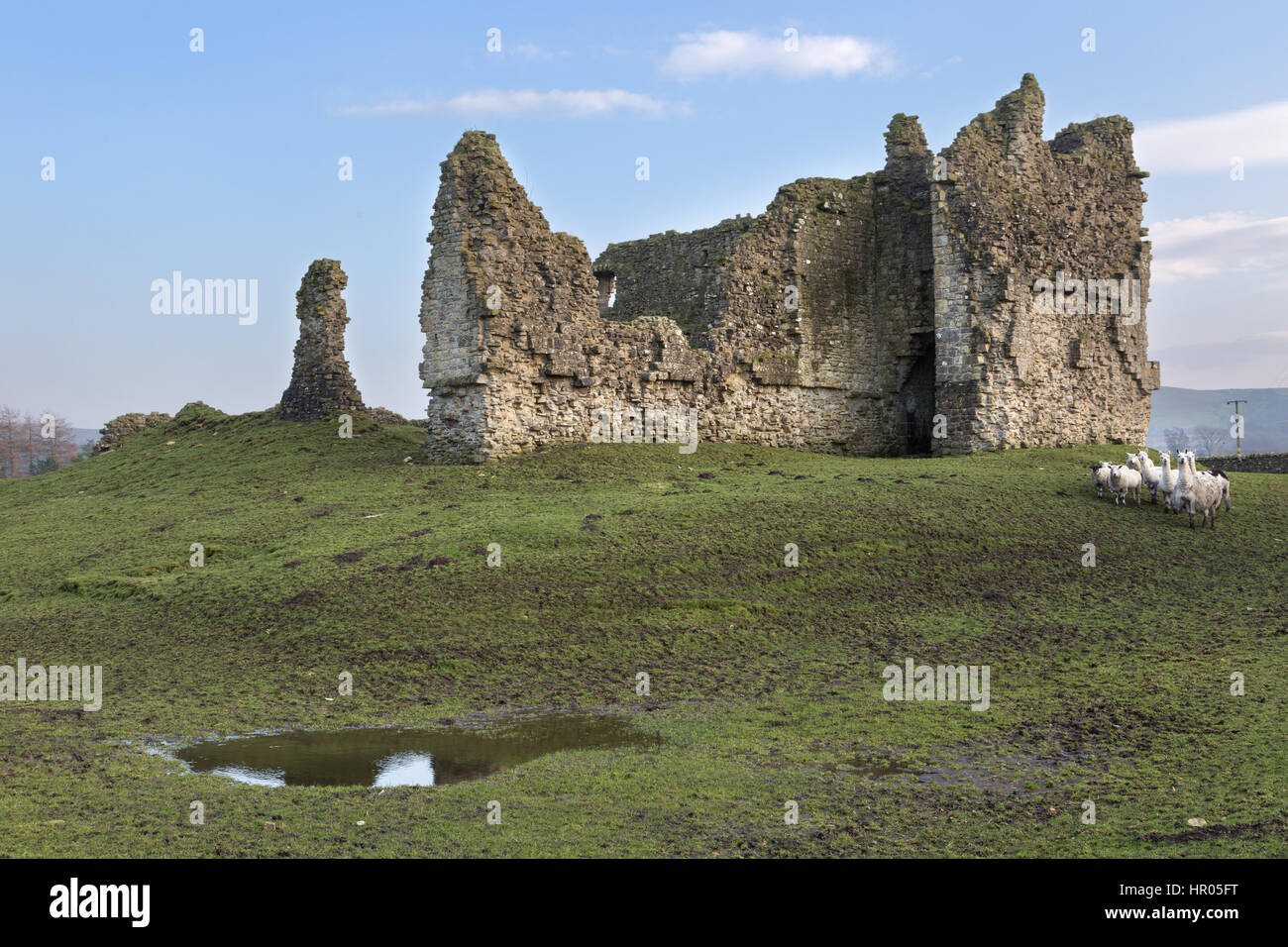 Bewcastle Castle, Cumbria, England - remains of the the west curtain ...