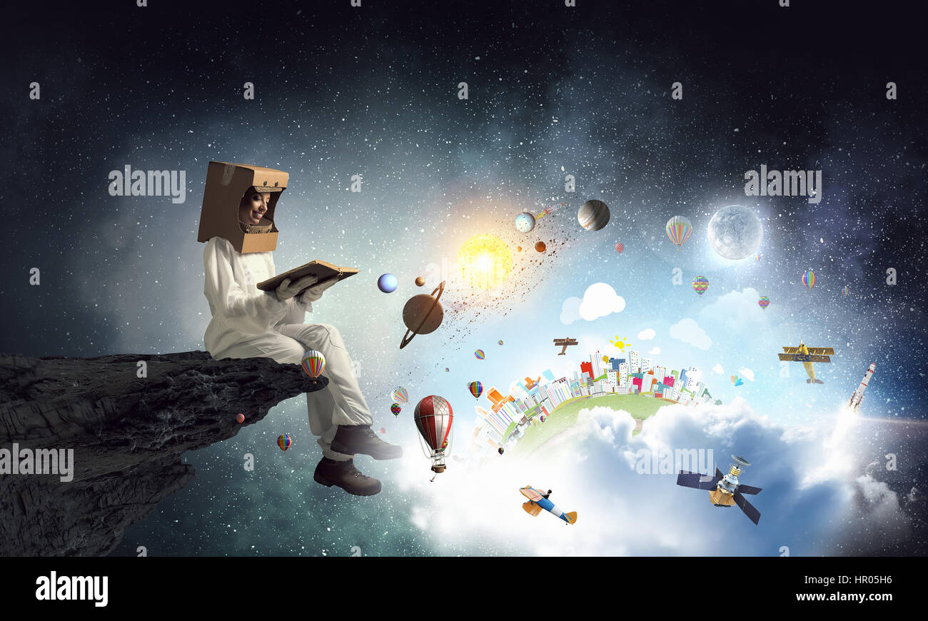 Dreaming to explore space . Mixed media Stock Photo - Alamy Dreaming to explore space . Mixed media Stock Photo - Alamy