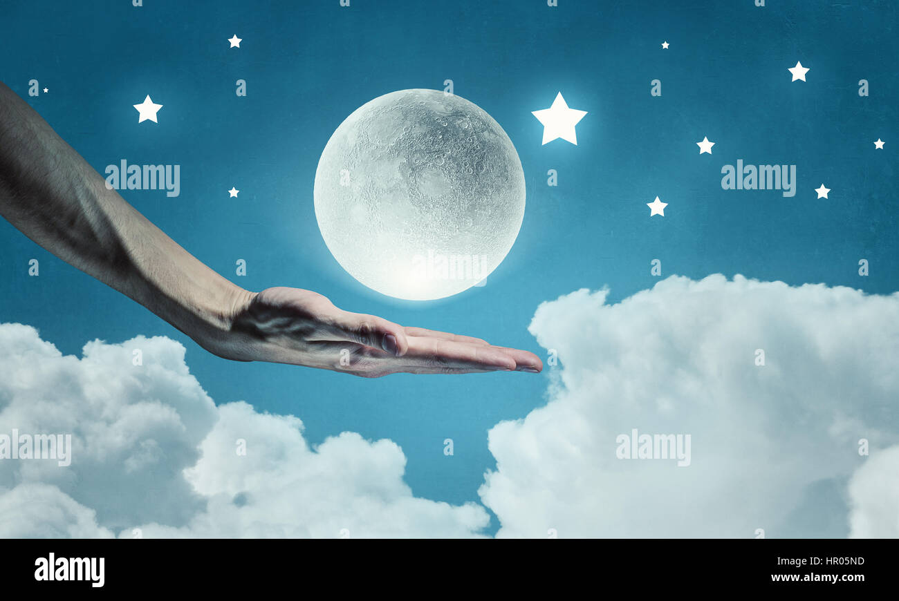 Moon in hand hi-res stock photography and images - Alamy