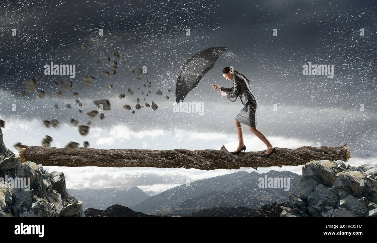 Overcoming challenges and crisis . Mixed media Stock Photo - Alamy