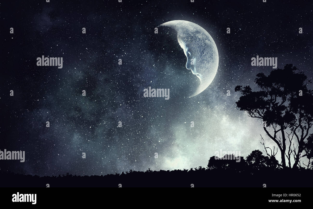Moon in sky hi-res stock photography and images - Alamy