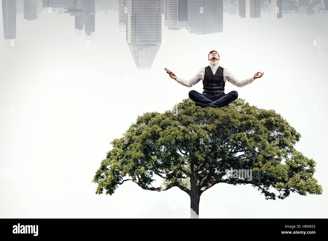 Finding a minute rest . Mixed media Stock Photo - Alamy