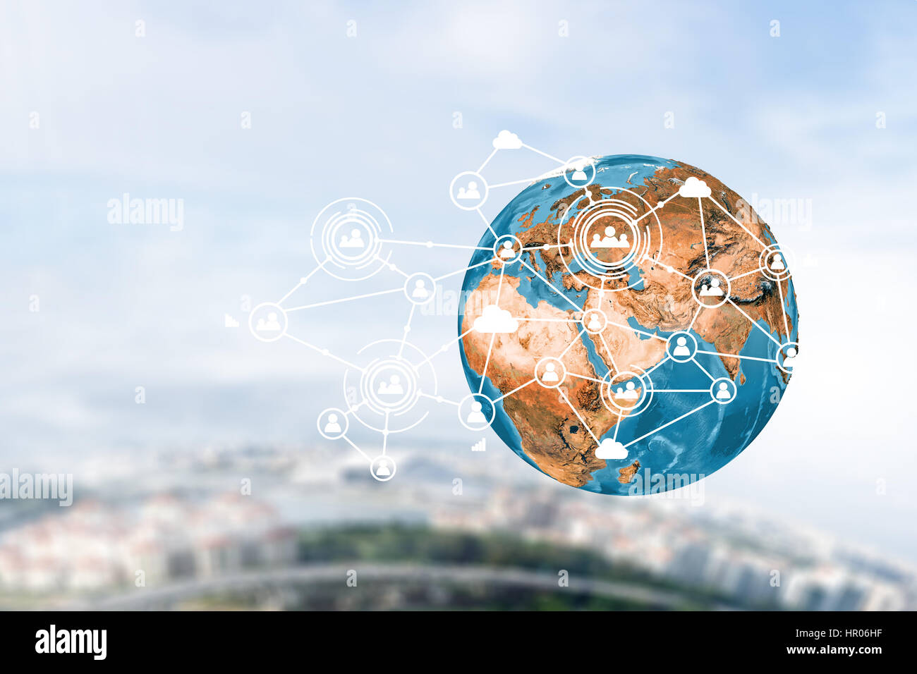 Global connections concept . Mixed media Stock Photo - Alamy