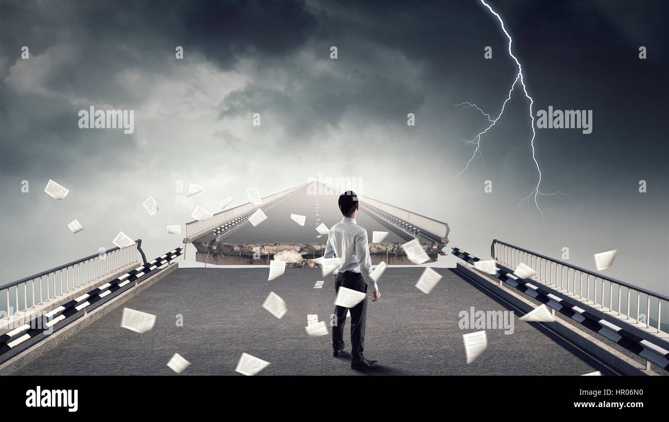 Overcoming problems and difficulties . Mixed media Stock Photo - Alamy