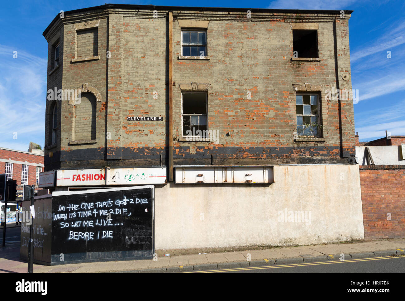 Run down and empty building in Wolverhampton West Midlands in an area ...