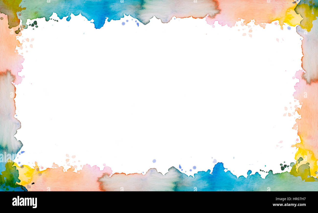 Colorful painted watercolour frame as graphic Stock Photo - Alamy