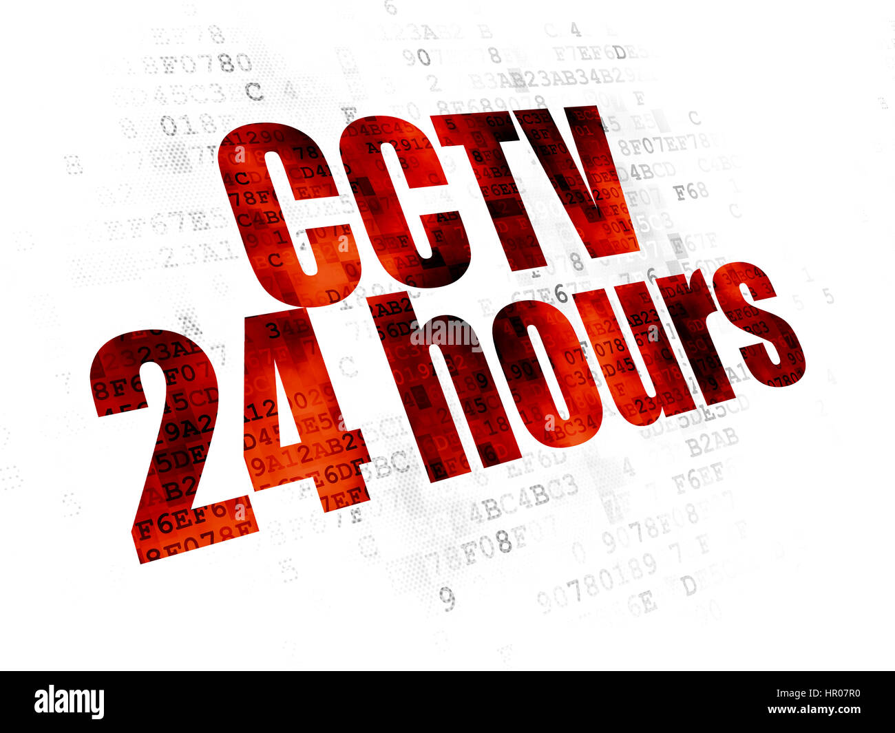 Security concept: CCTV 24 hours on Digital background Stock Photo - Alamy