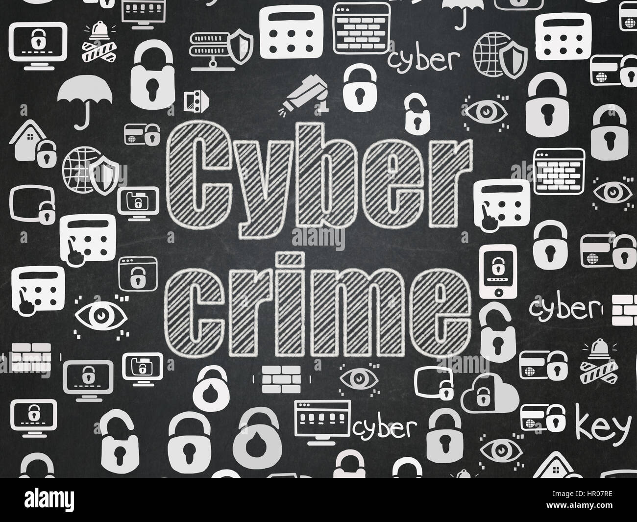 Security concept: Cyber Crime on School board background Stock Photo ...