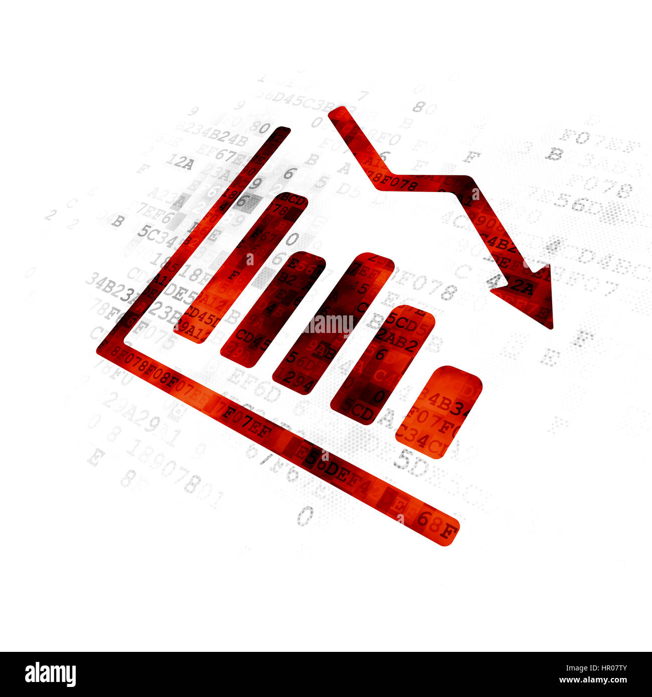 Business concept: Decline Graph on Digital background Stock Photo - Alamy