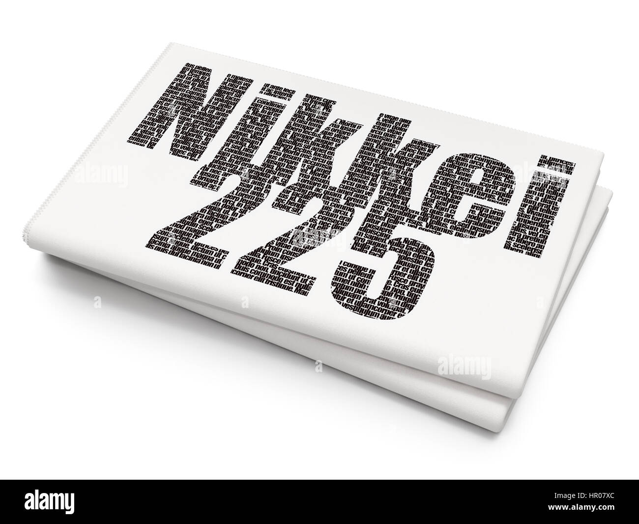 Stock market indexes concept: Nikkei 225 on Blank Newspaper background ...