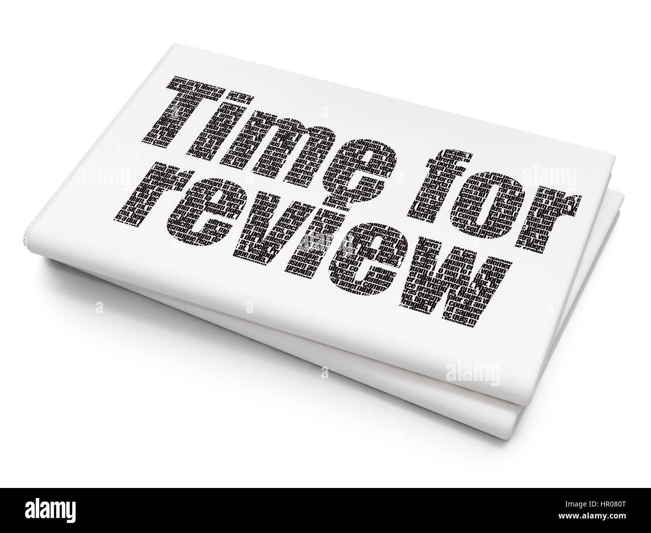 Time concept: Time for Review on Blank Newspaper background Stock Photo ...