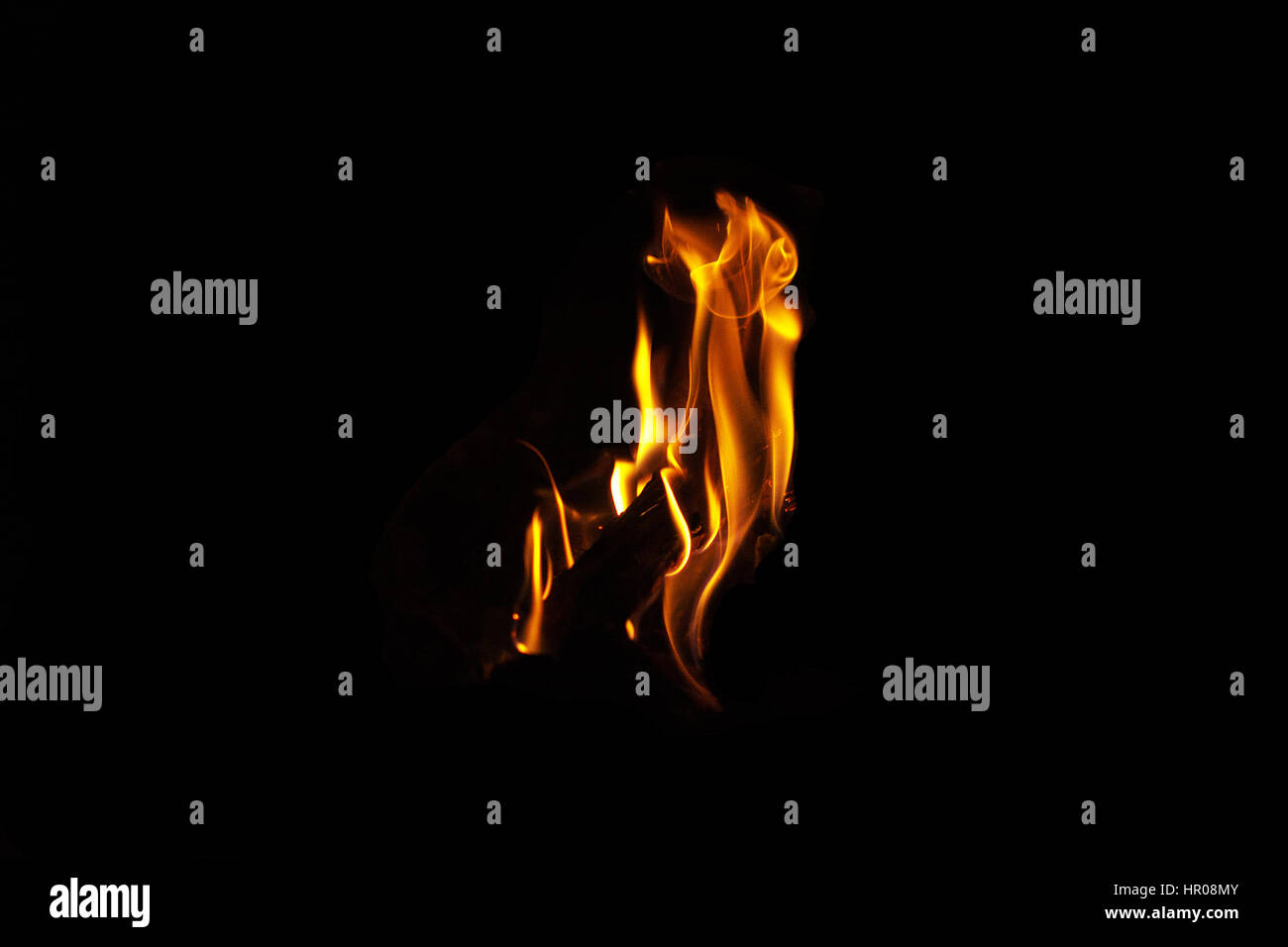 Chimney flames, fire in a chimney on dark background Stock Photo - Alamy