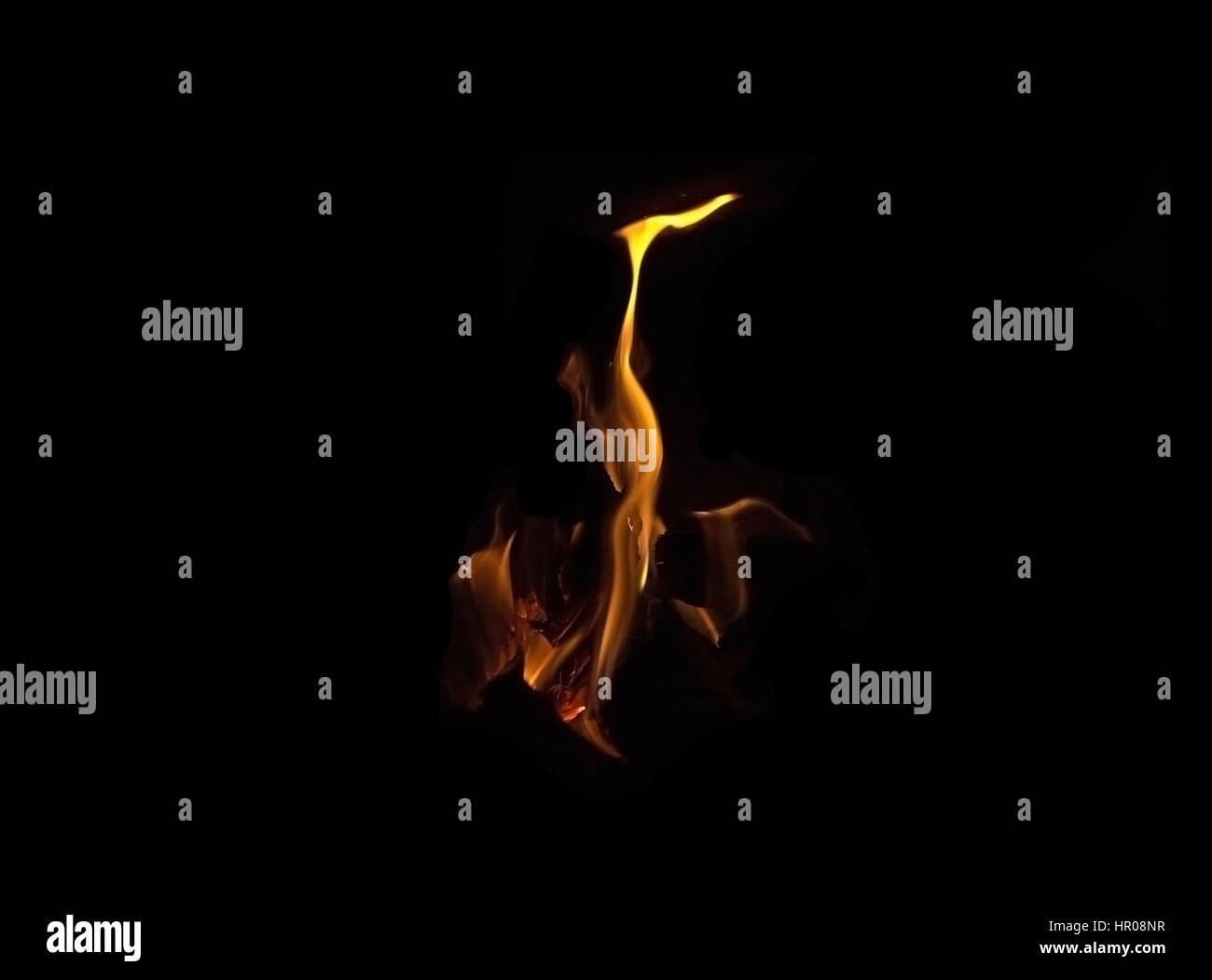 Chimney flames, fire in a chimney on dark background Stock Photo - Alamy