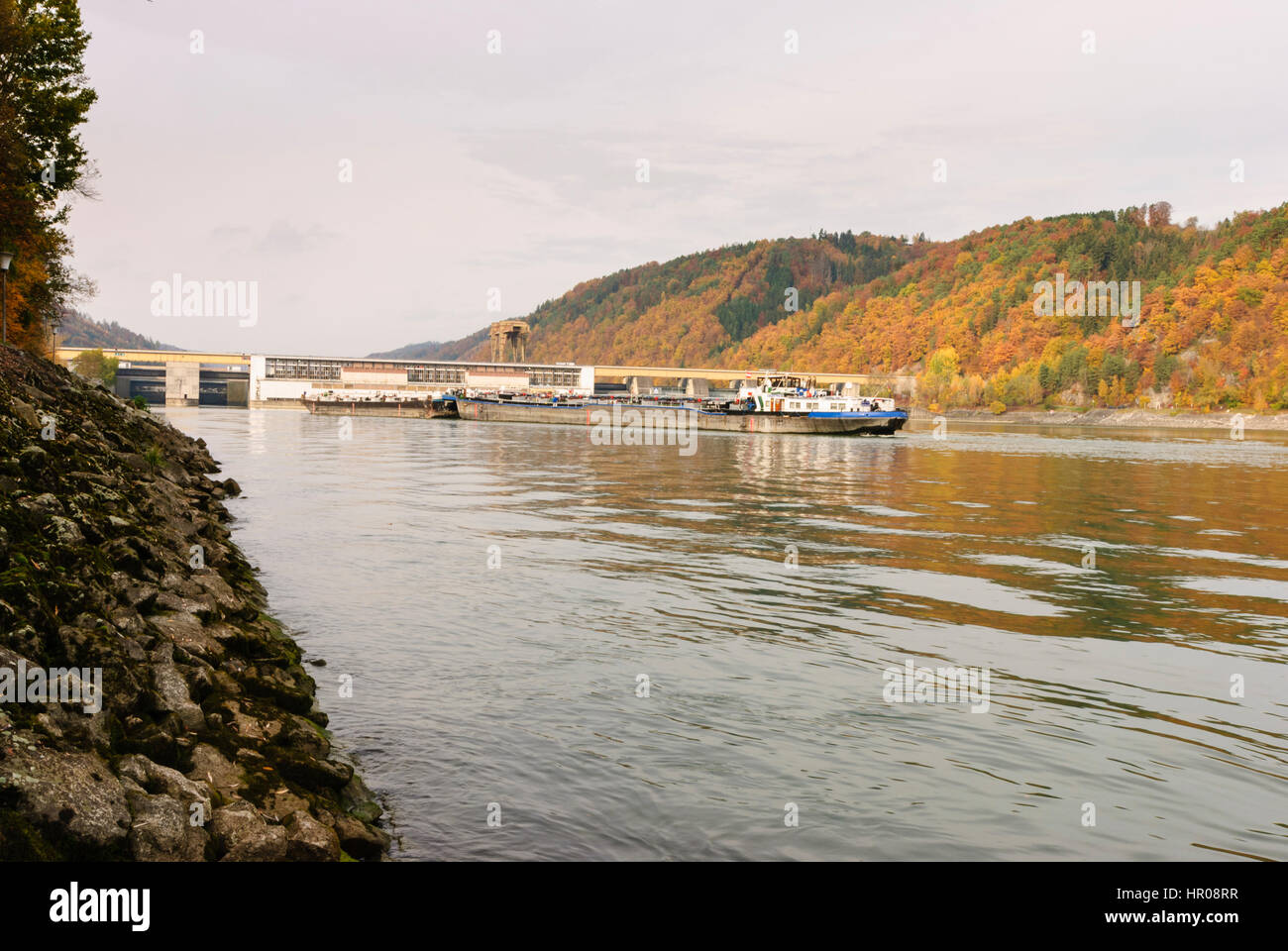 Aschach an der Donau, Power station Aschach of VERBUND-Austrian Hydro ...