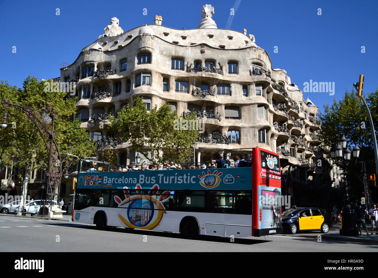 Tourist bus in Barcelona, Spain Stock Photo - Alamy