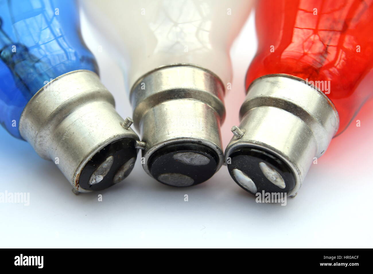 Red white and blue light bulbs in white background - patriotic flag ...