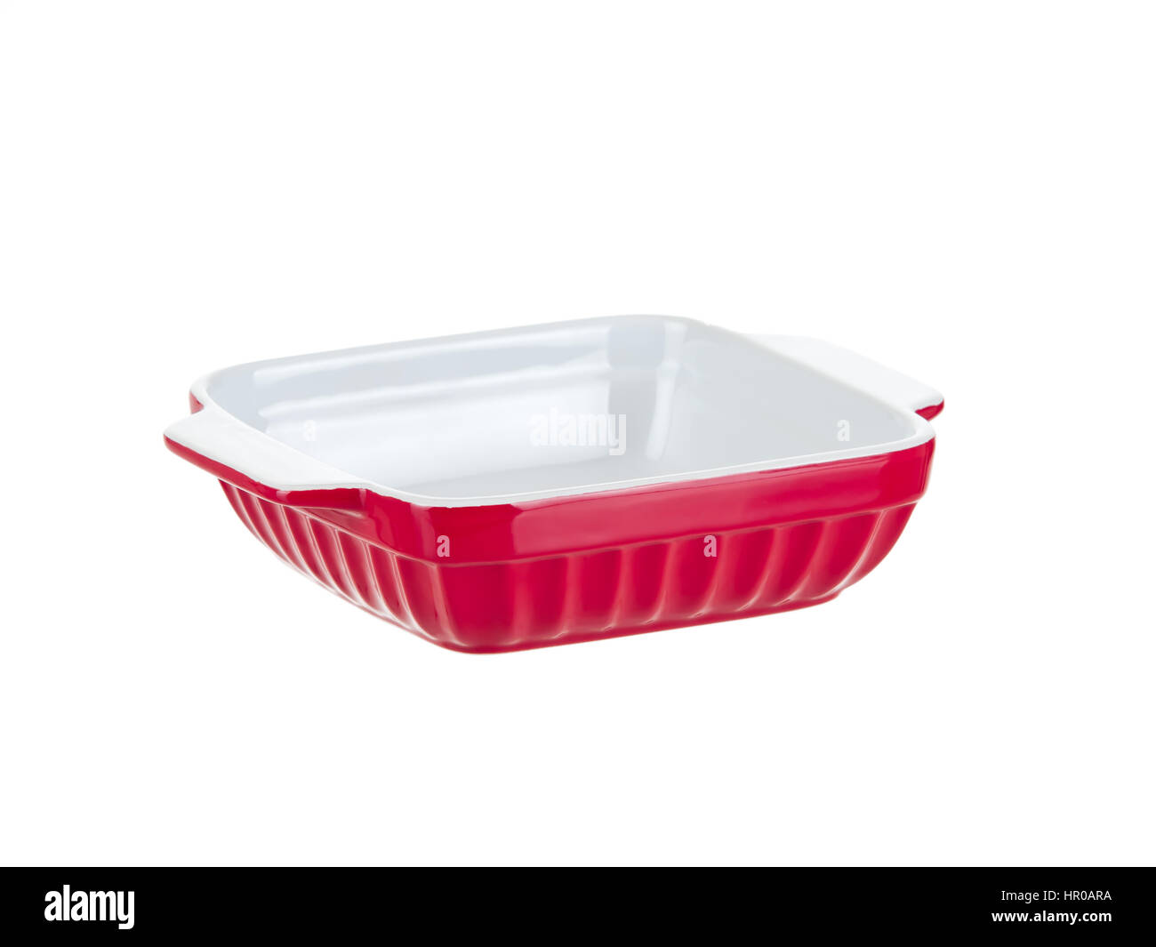Red ceramic cooking dishware isolated on pure white background Stock ...