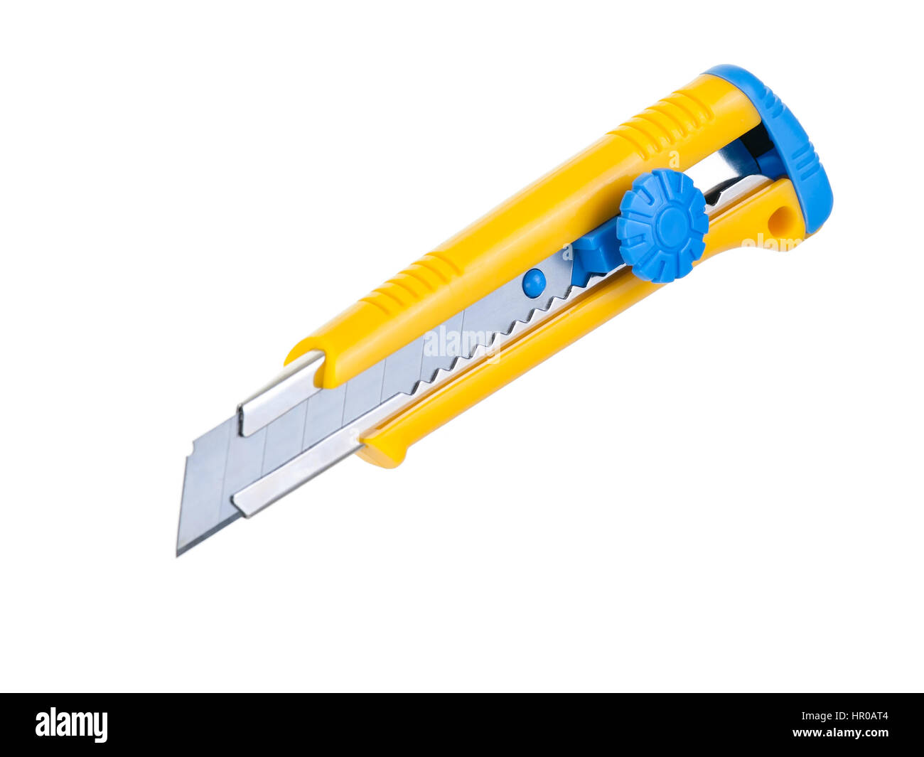 yellow cutter isolated on white background Stock Photo - Alamy