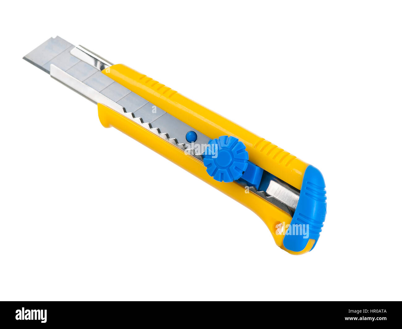 yellow cutter isolated on white background Stock Photo - Alamy