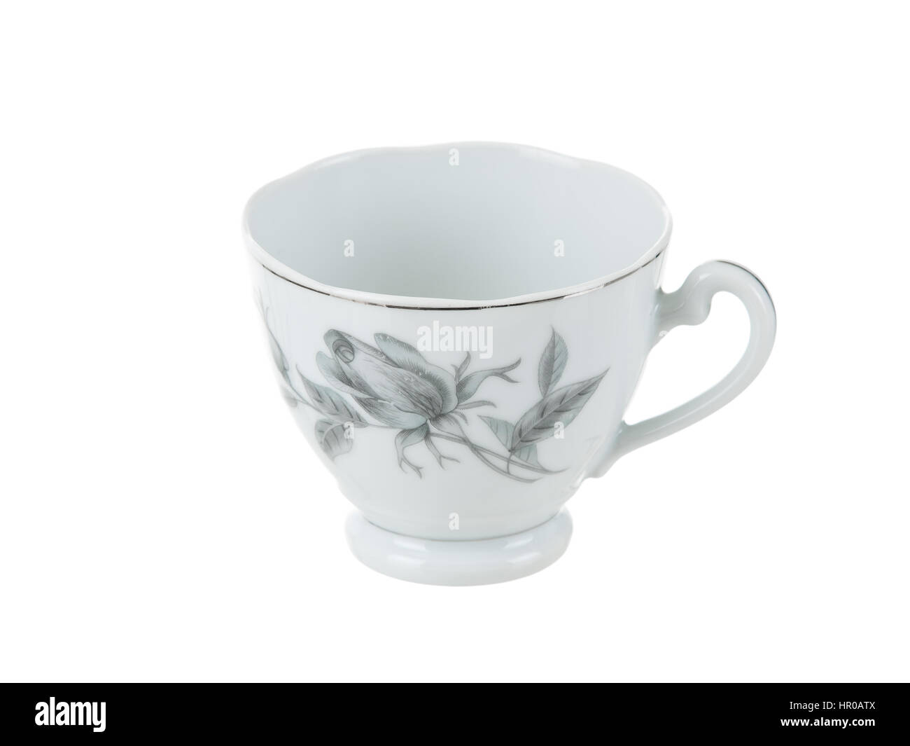 Delicate vintage porcelain tea cup on pure white background Stock Photo ...