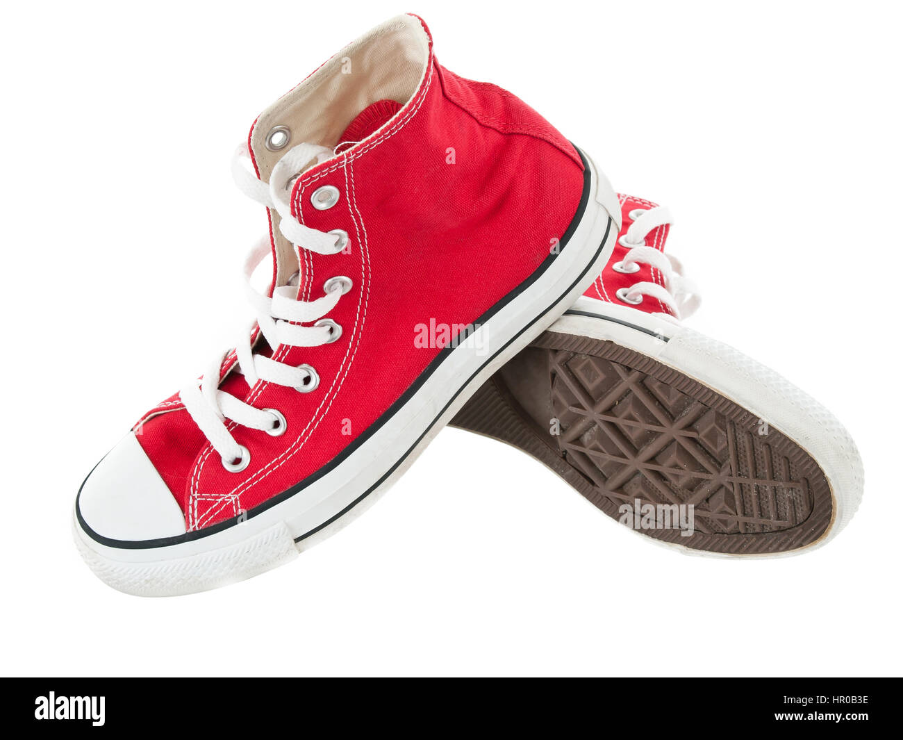 Vintage red shoes classic pose on pure white background Stock Photo - Alamy