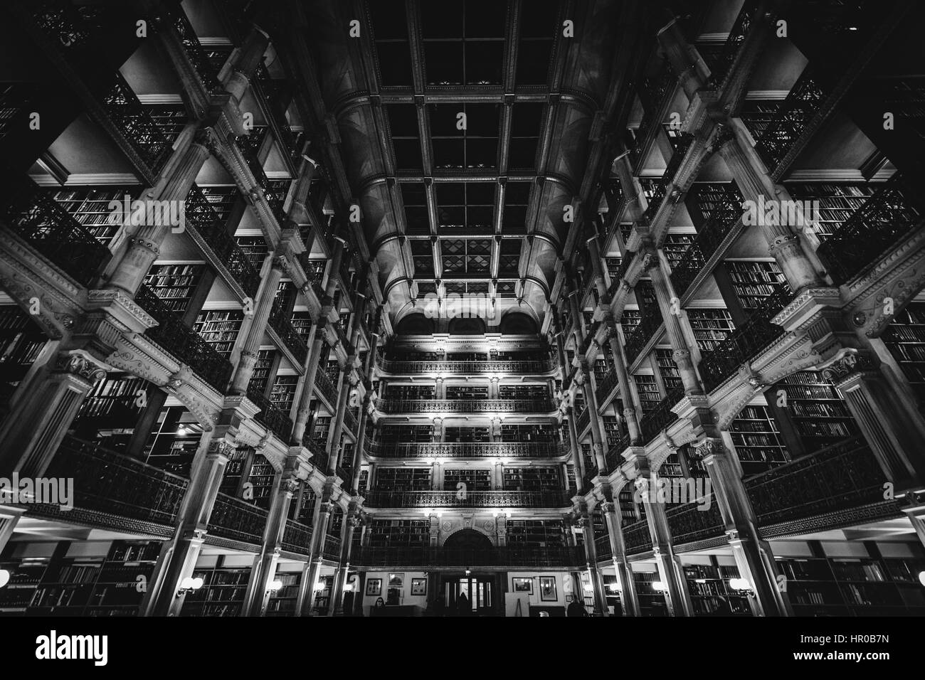 The interior of the Peabody Library in Mount Vernon, Baltimore ...