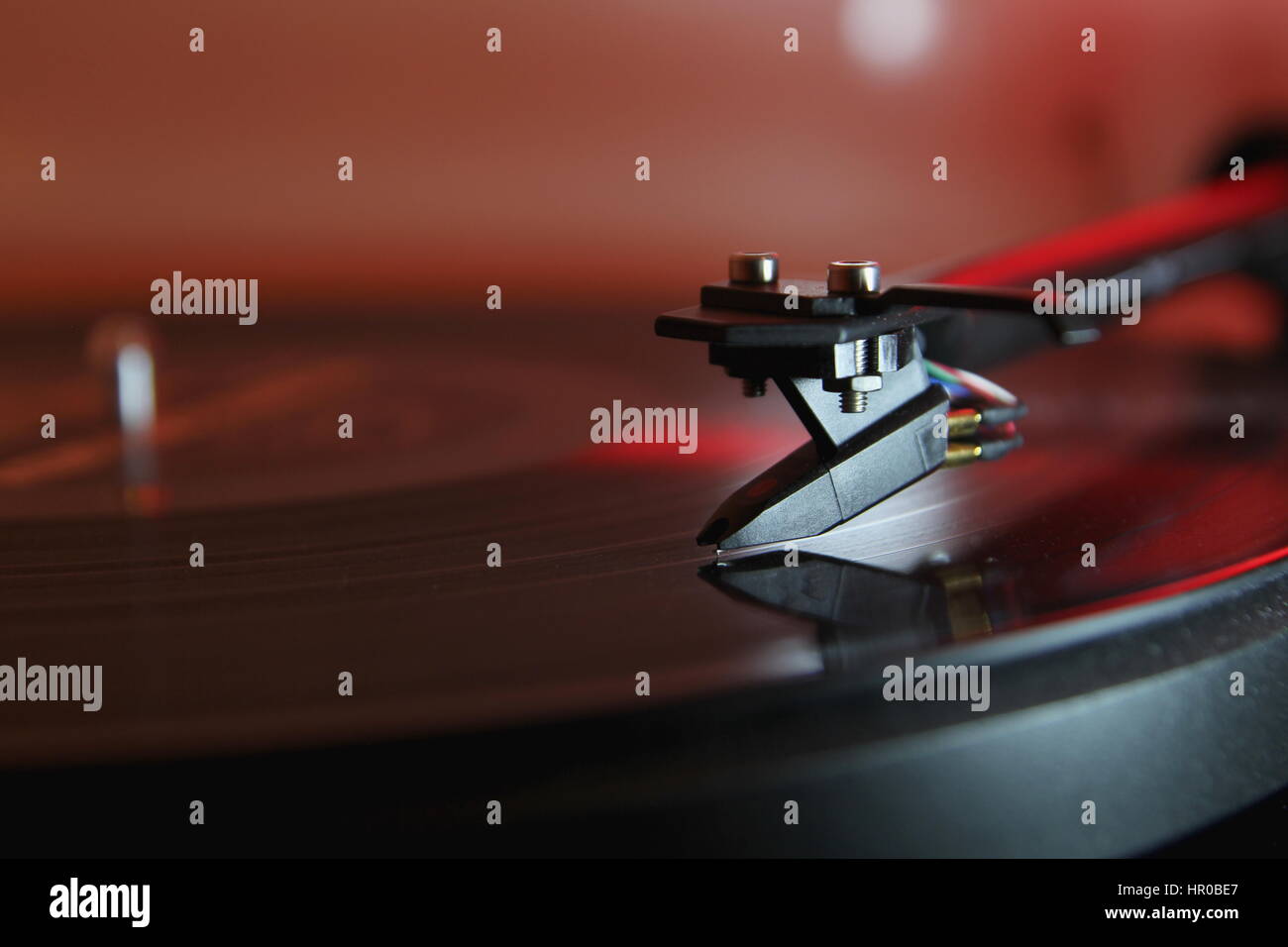 Modern high quality turntable record player playing a vinyl analogue ...