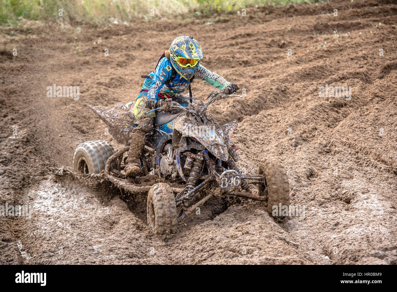 Quad rider on th race Stock Photo - Alamy