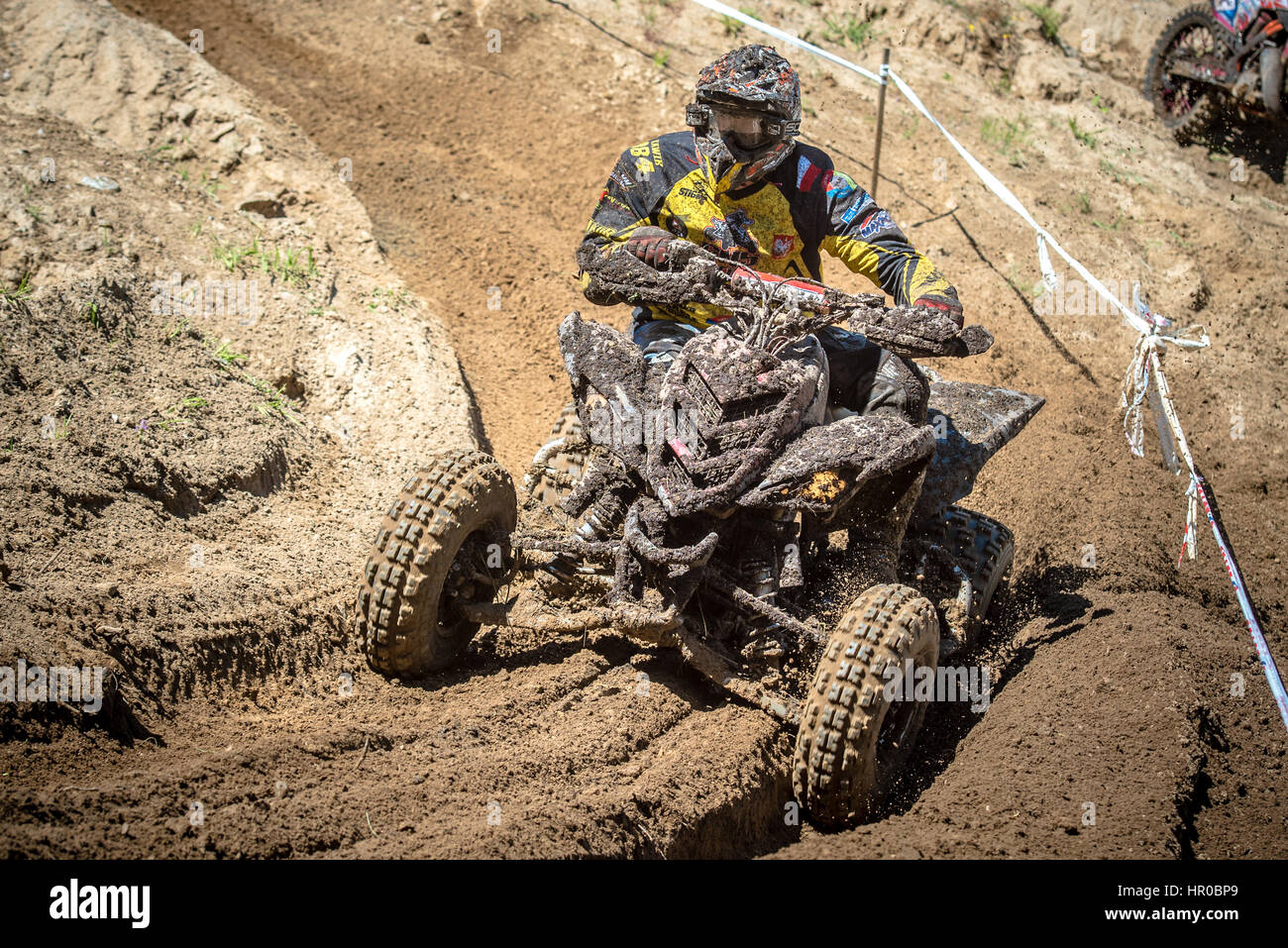 Quad rider on th race Stock Photo - Alamy