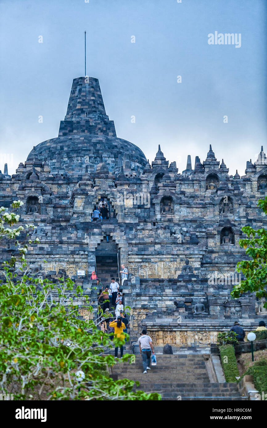 YOGYAKARTA, INDONESIA - AUGUST, 28: Ancient Borobudur Buddhist Temple ...