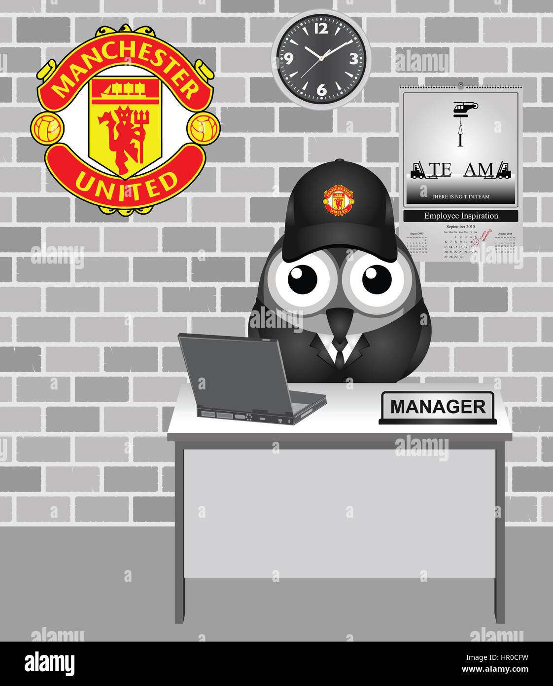 Comical bird Manchester United football club team manager, club founded ...