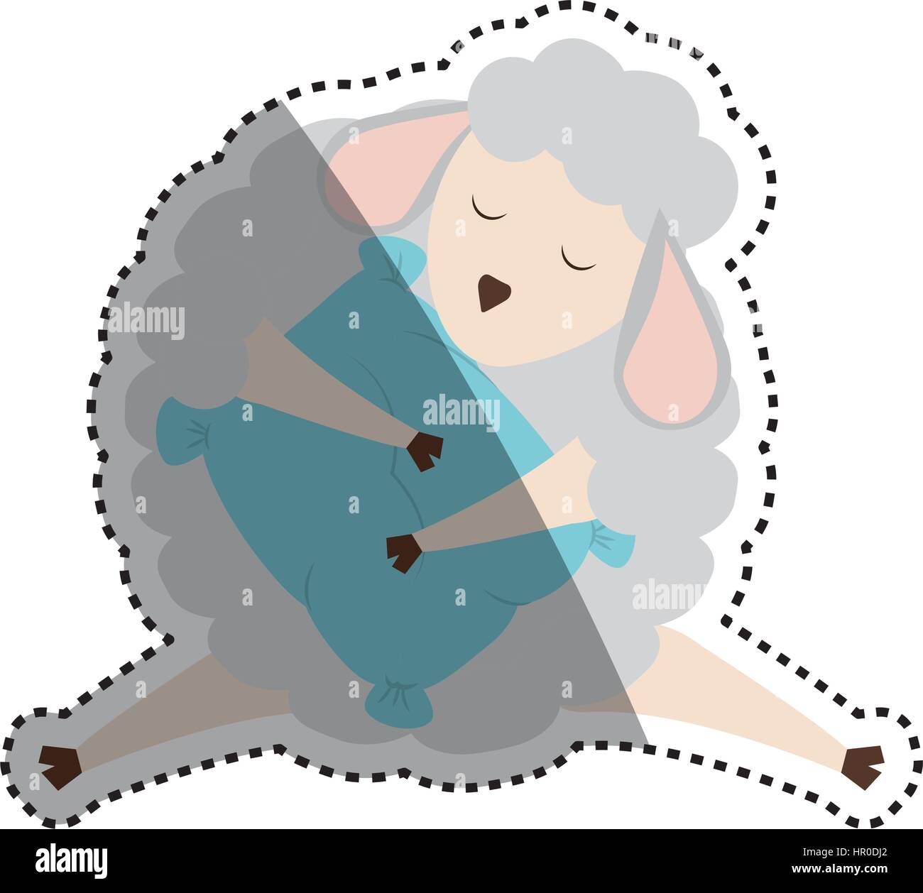 Sleeping cartoon sheep Cut Out Stock Images & Pictures - Alamy