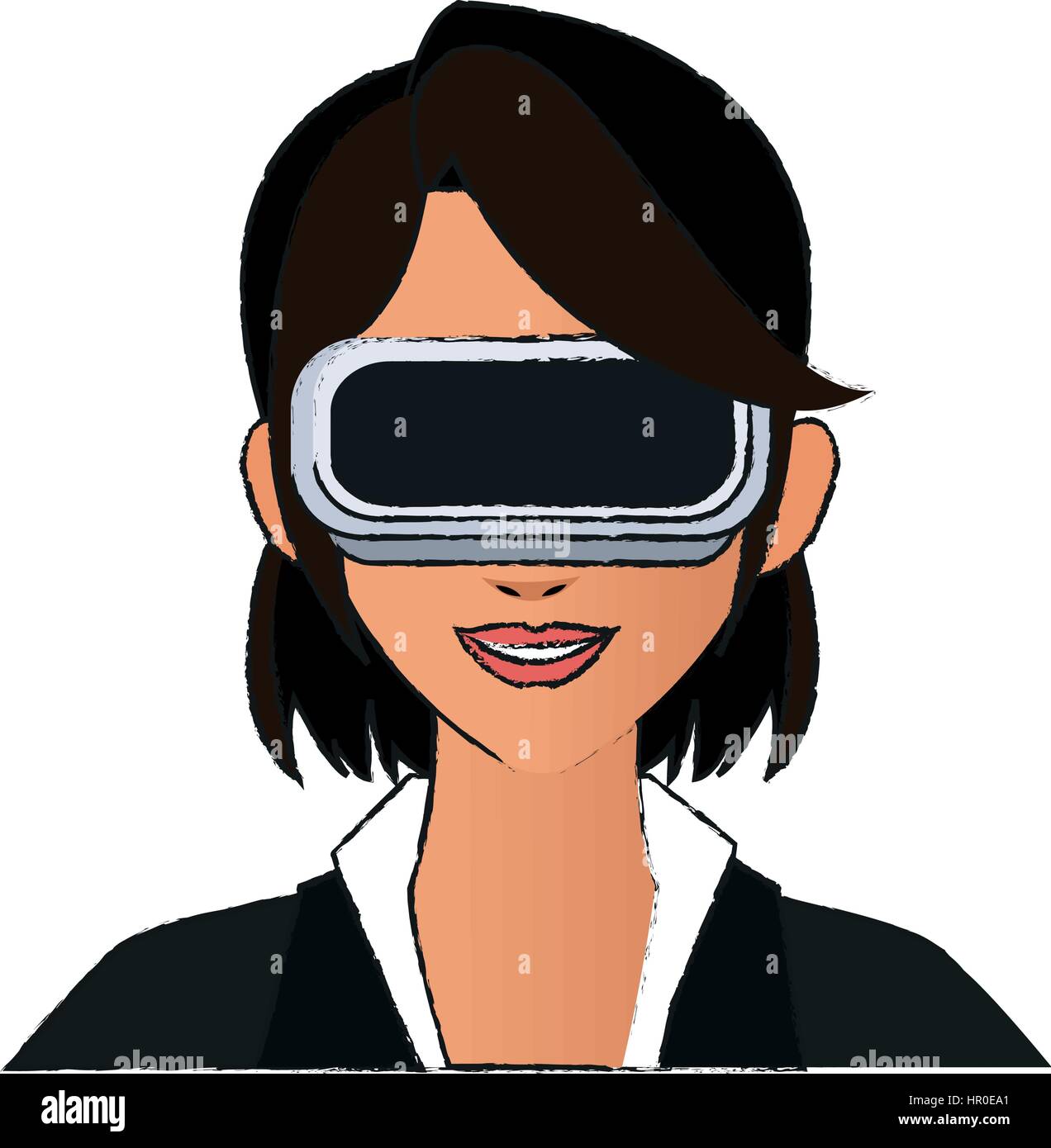 Woman virtual reality simulator Stock Vector Images - Alamy
