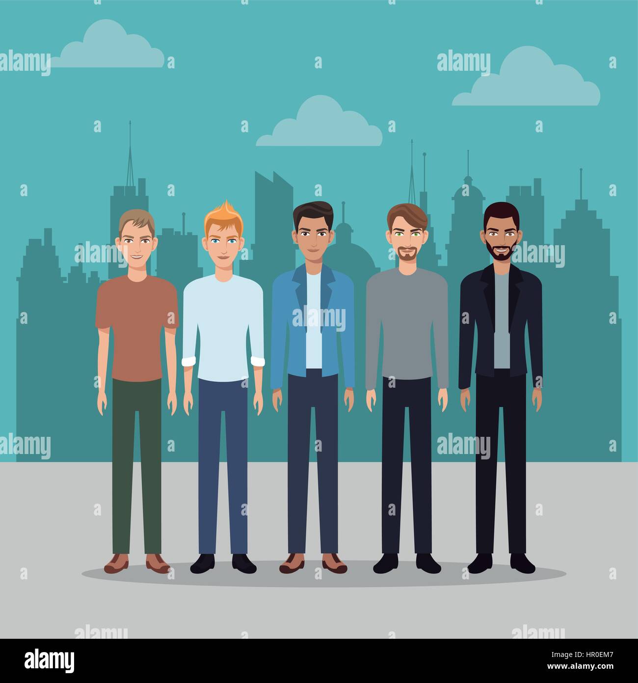 Group of builders construction site Stock Vector Images - Alamy