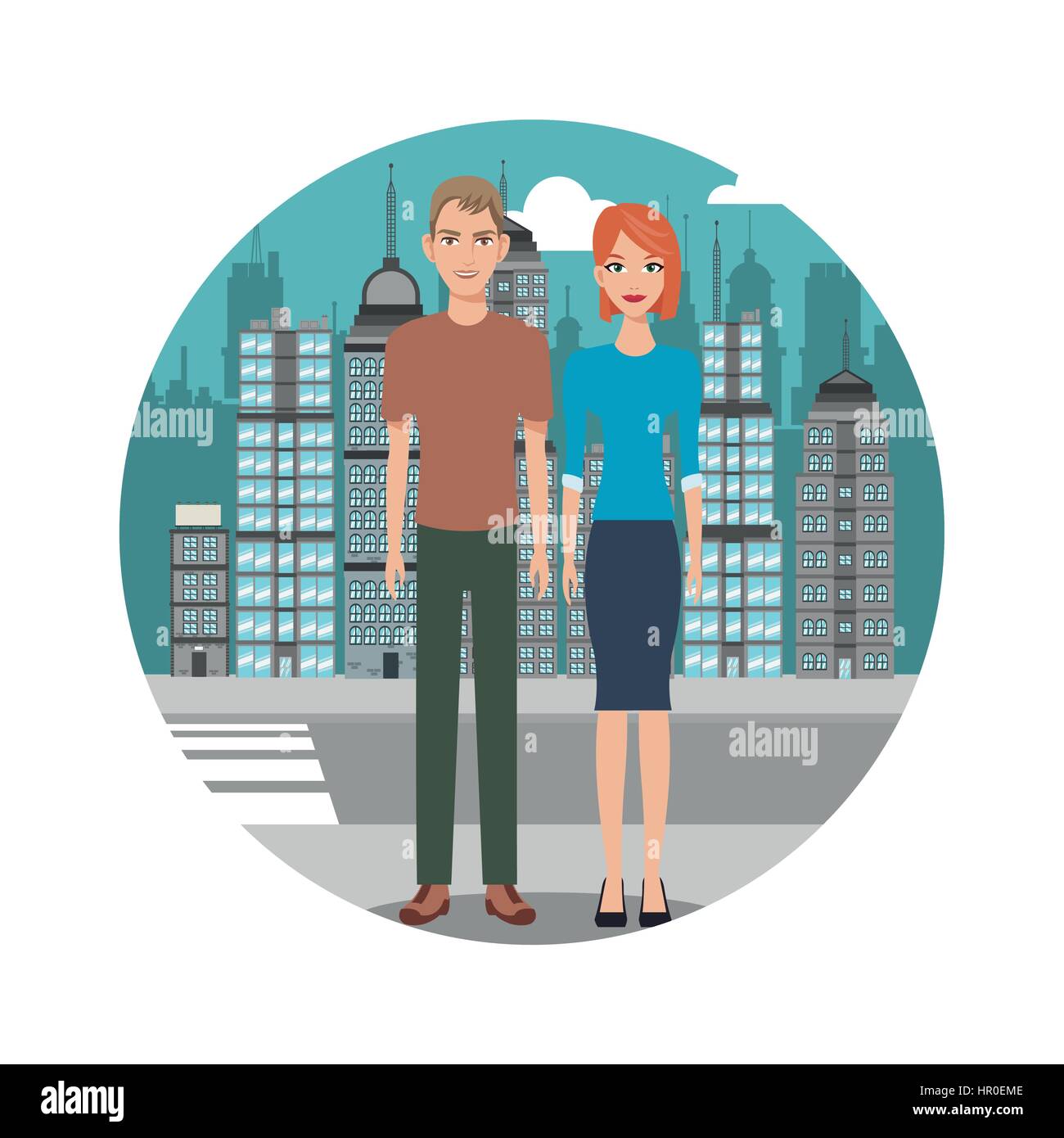 couple lifestyle together urban background Stock Vector Image & Art - Alamy