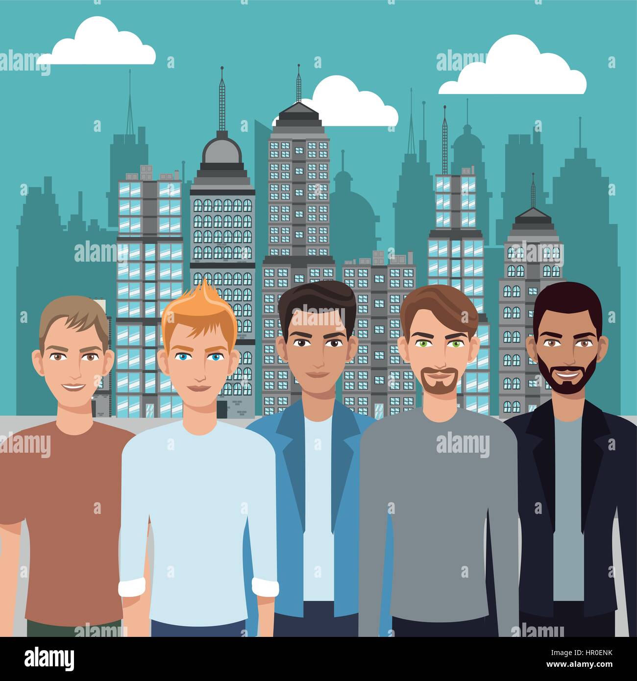 group men diversity urban background Stock Vector Image & Art - Alamy