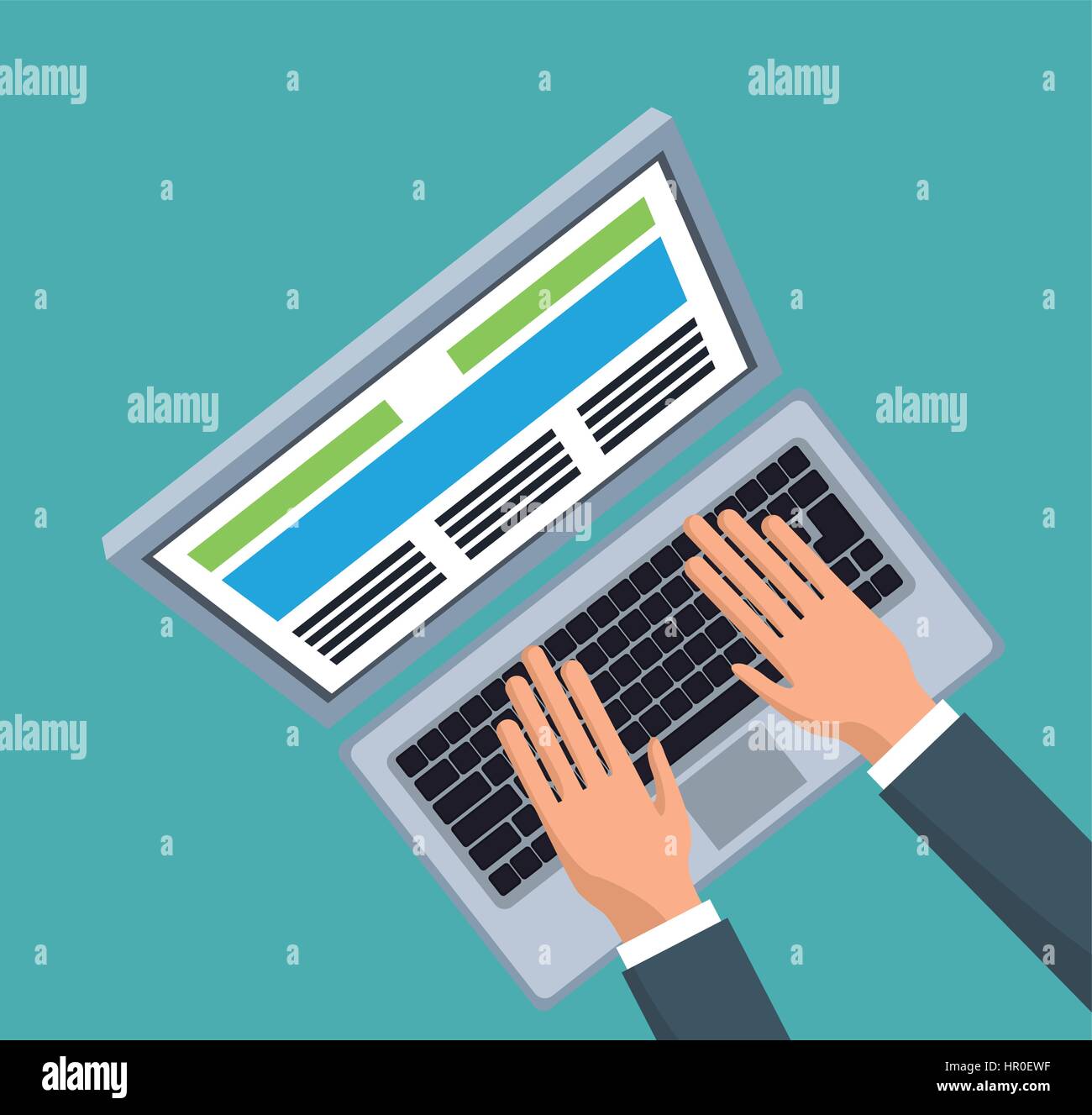 hand with laptop marketing Stock Vector Image & Art - Alamy