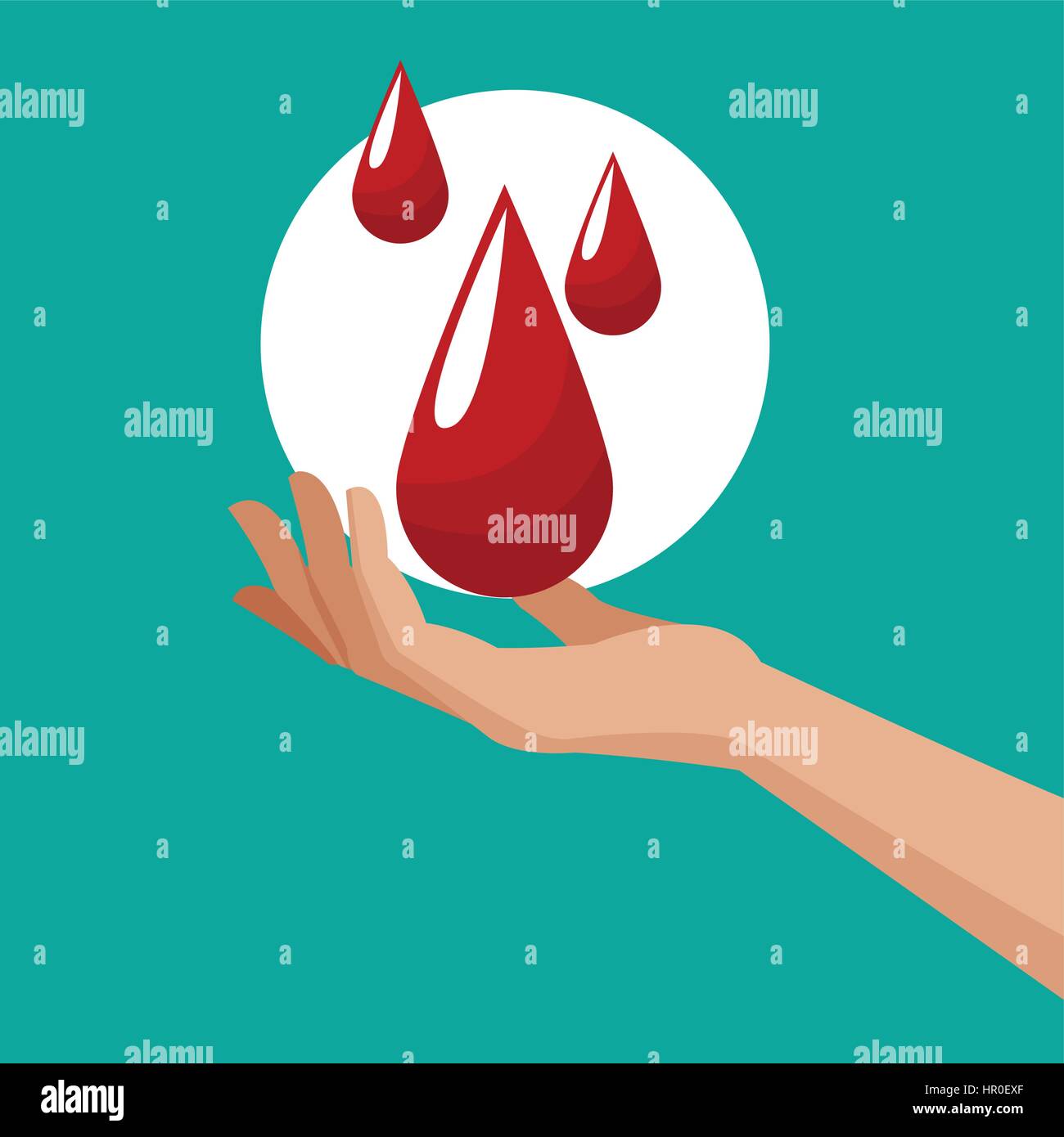 donate blood hand with drops Stock Vector Image & Art - Alamy