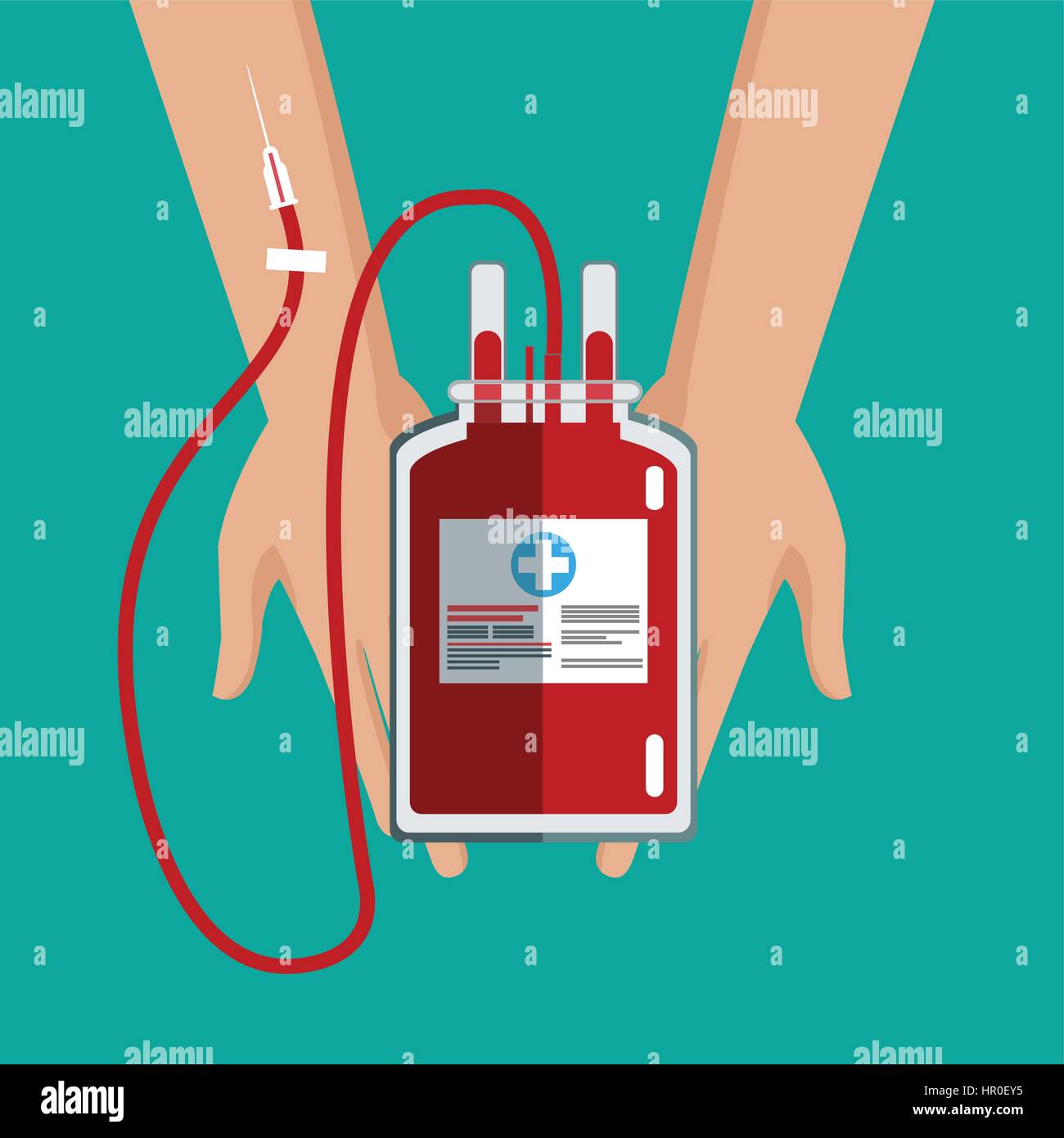 hand holding iv bag blood care Stock Vector Image & Art - Alamy