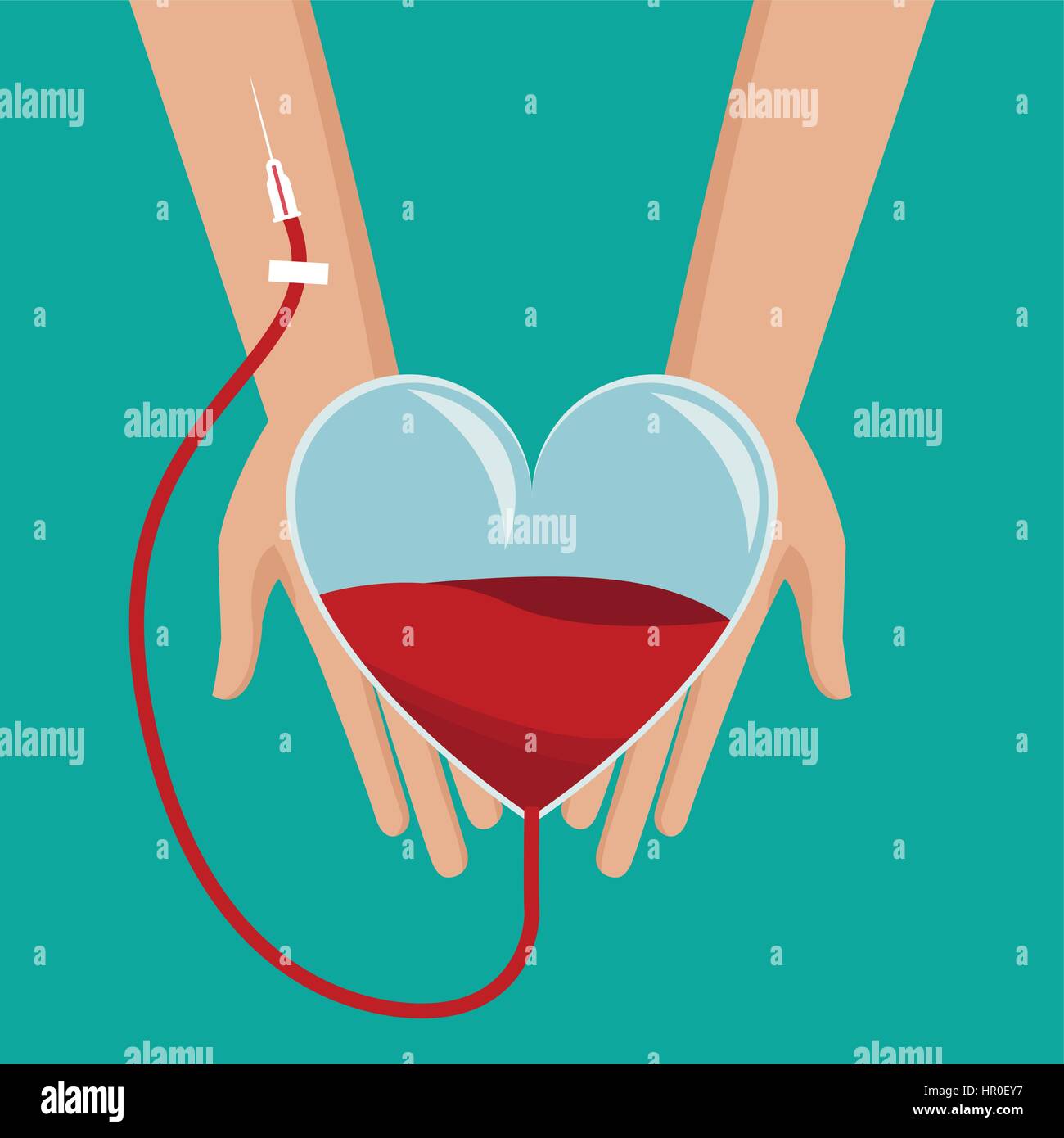 hand holding heart glass blood donor Stock Vector Image & Art - Alamy