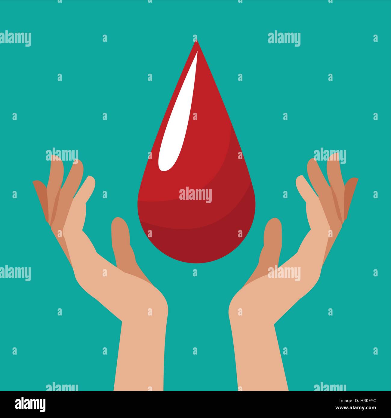 hand with blood drop design Stock Vector Image & Art - Alamy