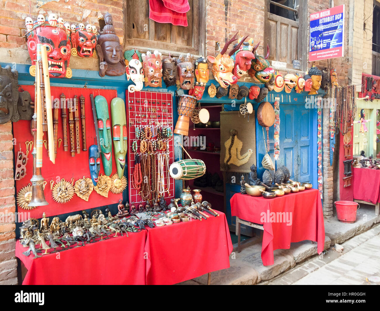 Street shop in Bhaktapur, Place of devotees. Also known as Bhadgaon or ...