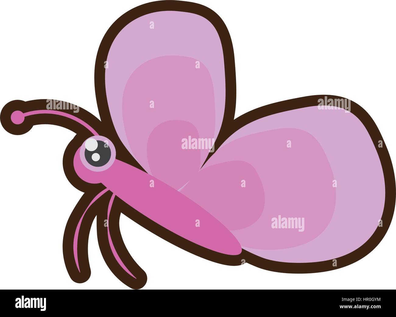 cartoon cute pink butterfly insect Stock Vector Image & Art - Alamy