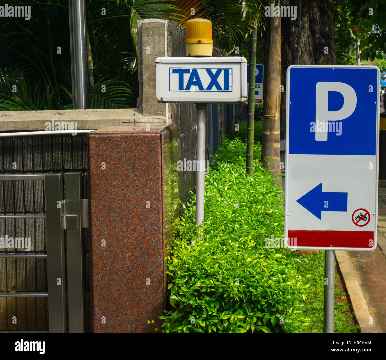 Parking and taxi sign board at gate of Central Park Mall photo taken in ...