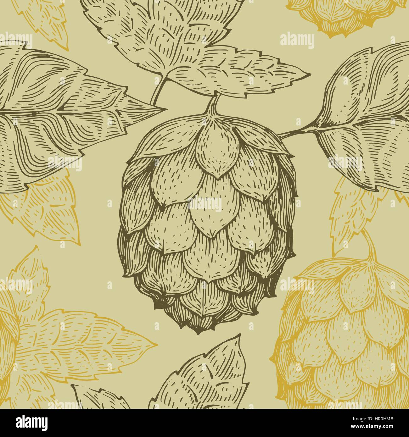 Original vintage retro line seamless vector pattern for beer house, bar ...