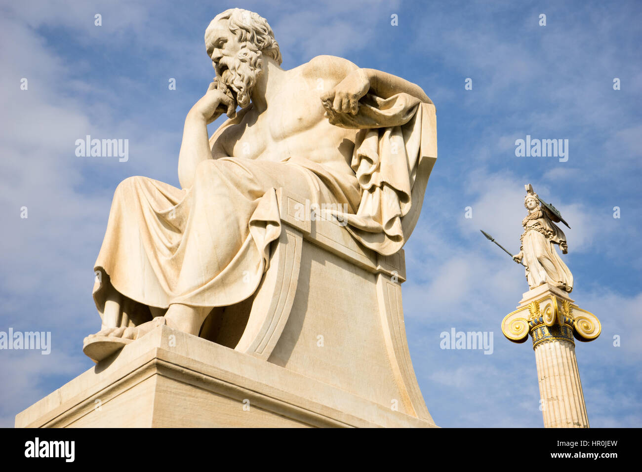 Marble statue of the ancient Greek Philosopher Socrates. Academy of ...