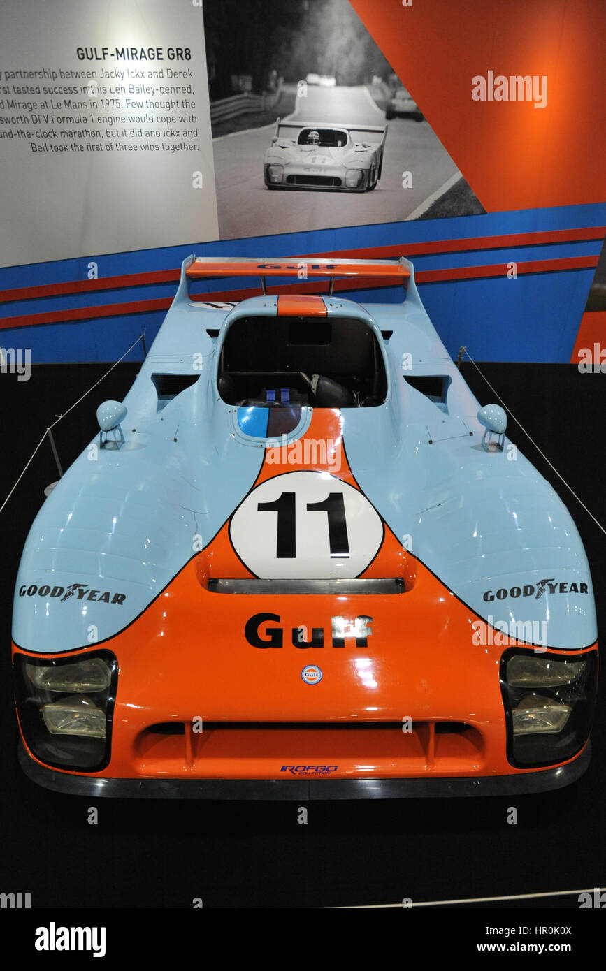 A Gulf-Mirage GR8 famously driven by Jacky Ickx and Derek Bell in the ...