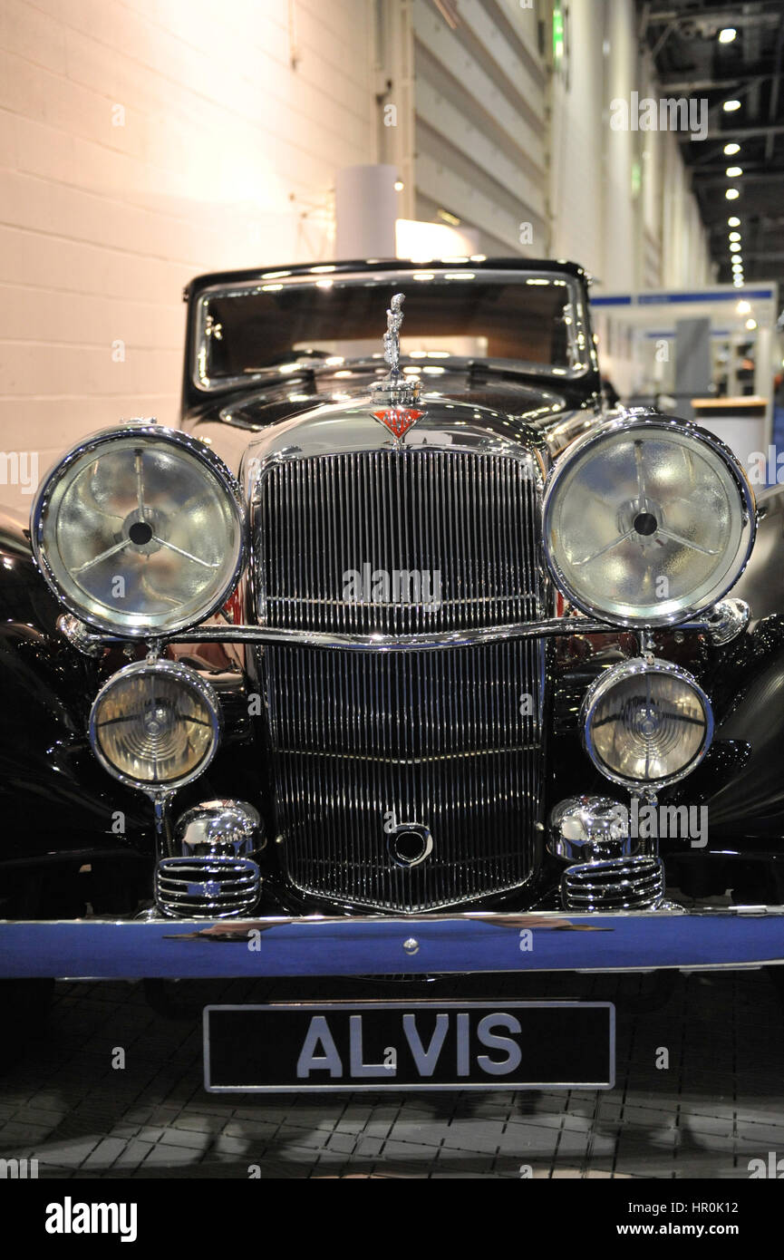 A 1935 Alvis Bertelli Two-Door Sports Coupe on display at the London ...
